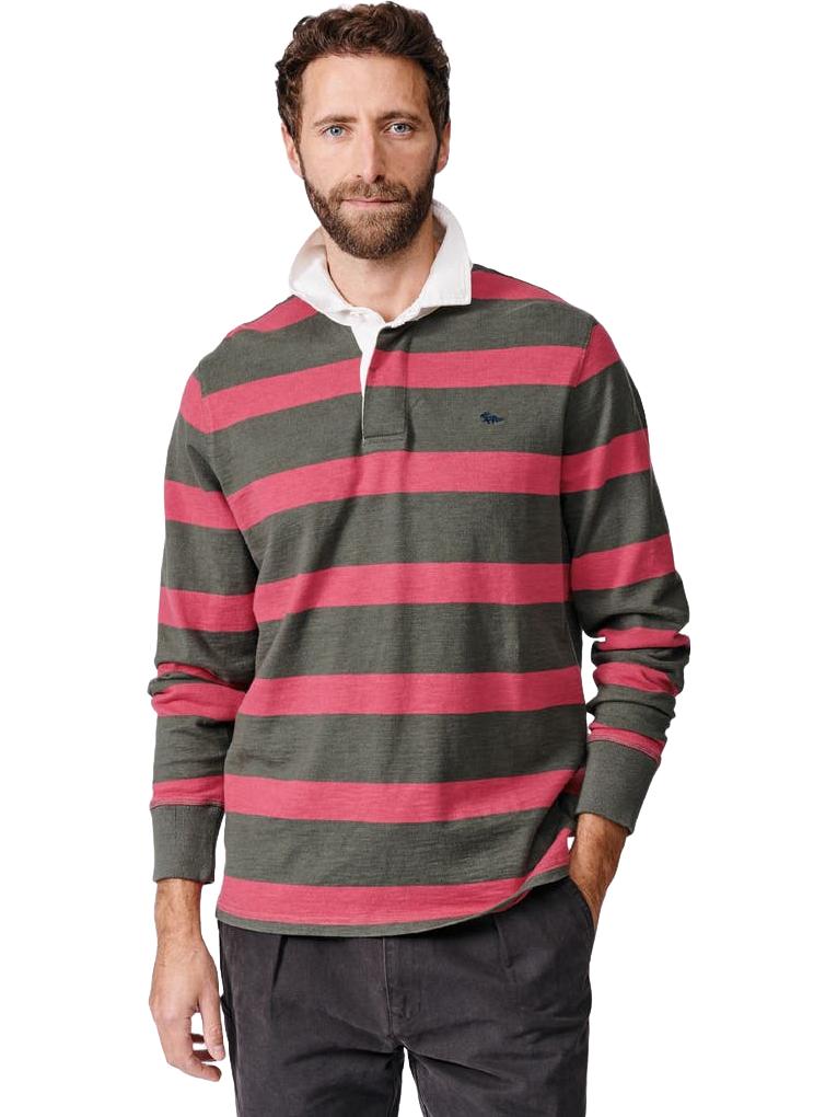 AUBIN irnham long sleeve collared rugby shirt